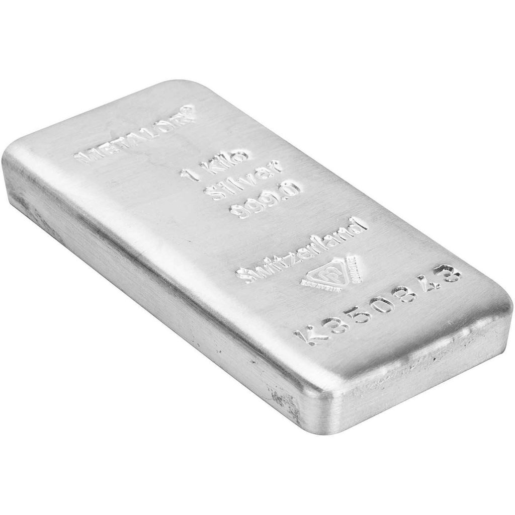 Metalor 1kg Cast Silver Bullion Bar - RPS Bullion